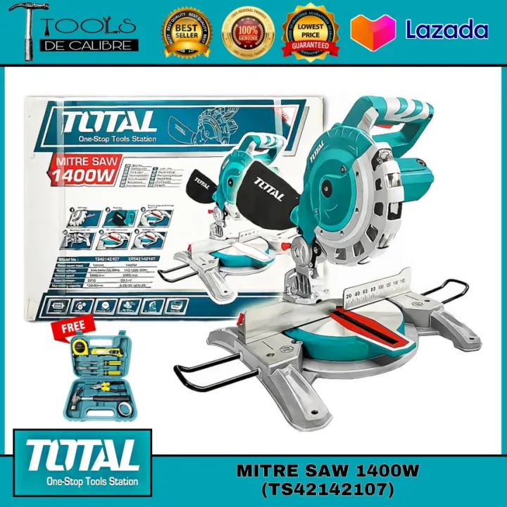 TOTAL Mitre Saw 1400W (TS42142107) w/ FREE TOOLSET | Lazada PH