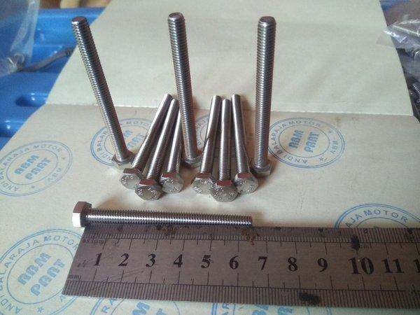 Baut Hexagon Stainless Ukuran M10 X 65 Atau Baut 14 Panjang 6.5Cm ...
