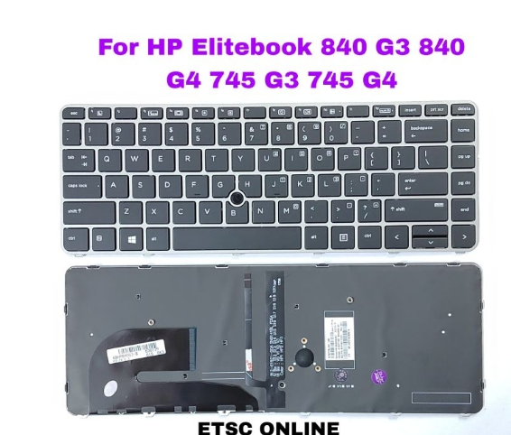 Keyboard HP EliteBook 840 G3 840 G4 745 G3 745 G4 836307-001 819876-001 ...