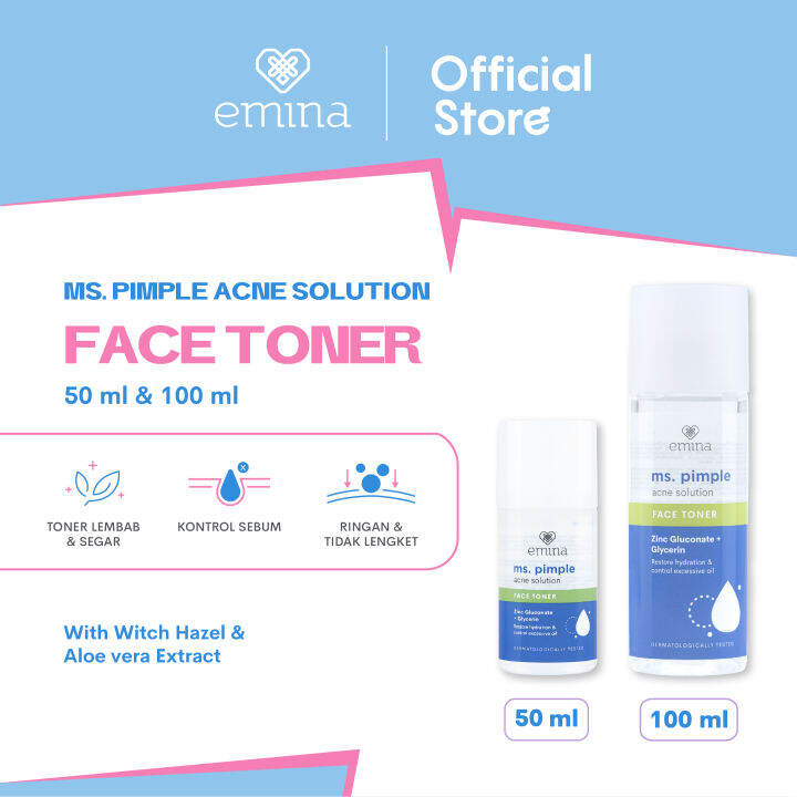 Emina Ms. Pimple Acne Solution Face Toner - Toner | Lazada Indonesia