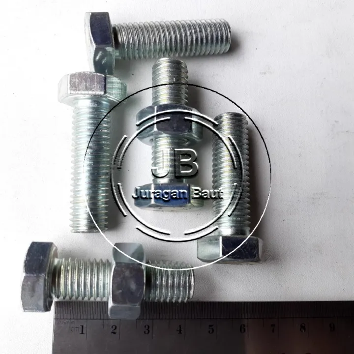 BAUT MUR M12 X 40 PANJANG 4CM 40 CM KUNCI 19 40MM MM PUTIH BAUD BMP ...