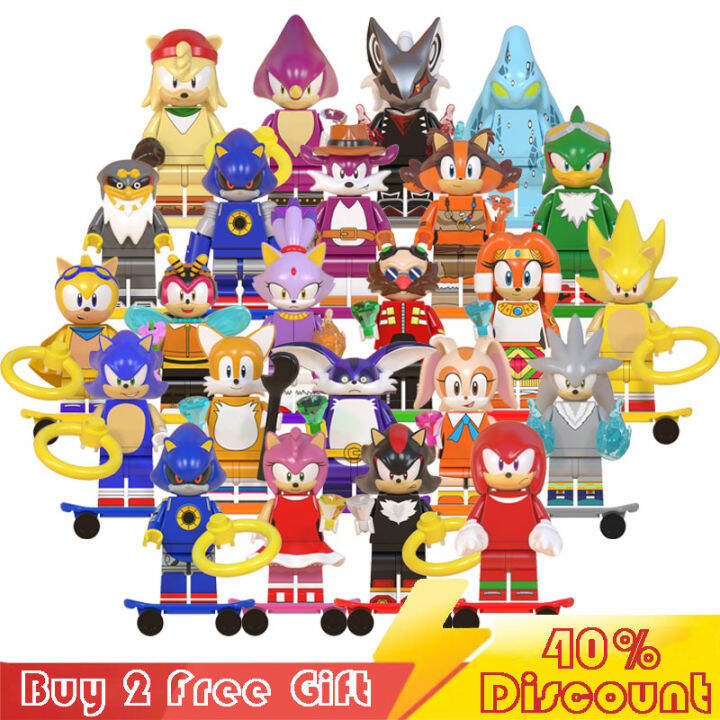 Sonic Building Blocks Toy Amy Rose Echidna Shadow Blaze Silver Infinite ...