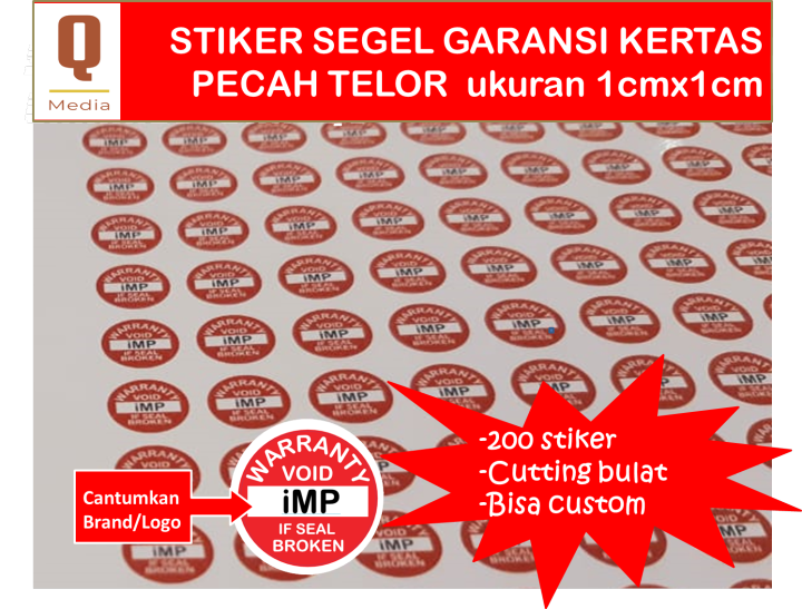 CETAK KILAT STIKER SEGEL bahan Pecah Telor Cutting Bulat (Paket 10 ...