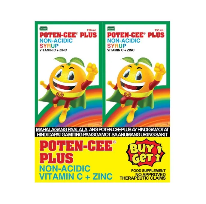 POTENCEE POTENCEE Plus Non-Acidic Vitamin C + Zinc 250ml Syrup BUY 1 ...