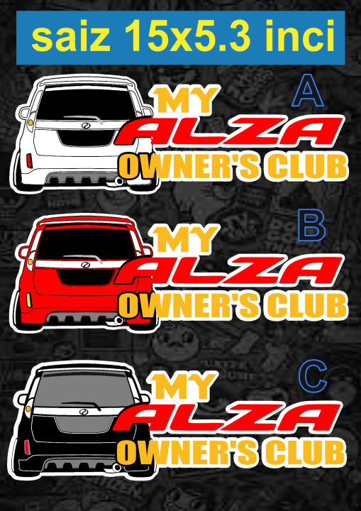 stiker cermin belakang ALZA | Lazada