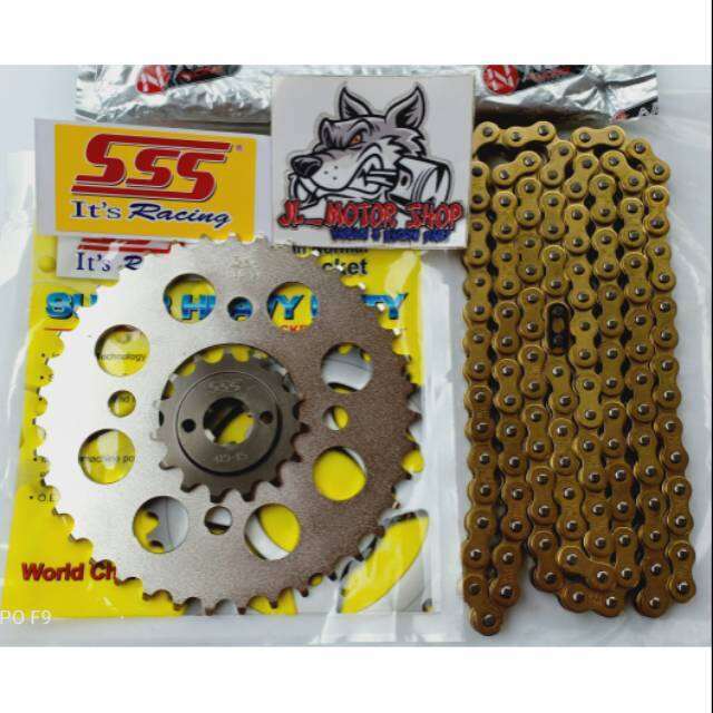 Gir Set Gear set SSS 415 Tipis Suzuki Shogun - Smash -Titan - Shooter Rantai Gold | Lazada Indonesia