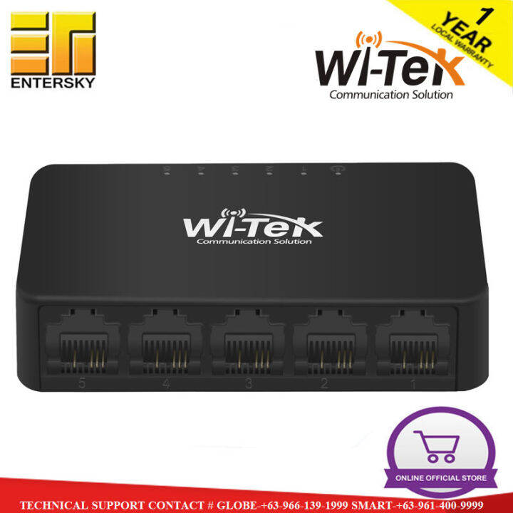 Wi-Tek WI-SF105 5 Port 100Mbps Ethernet Switch with plastic case ...