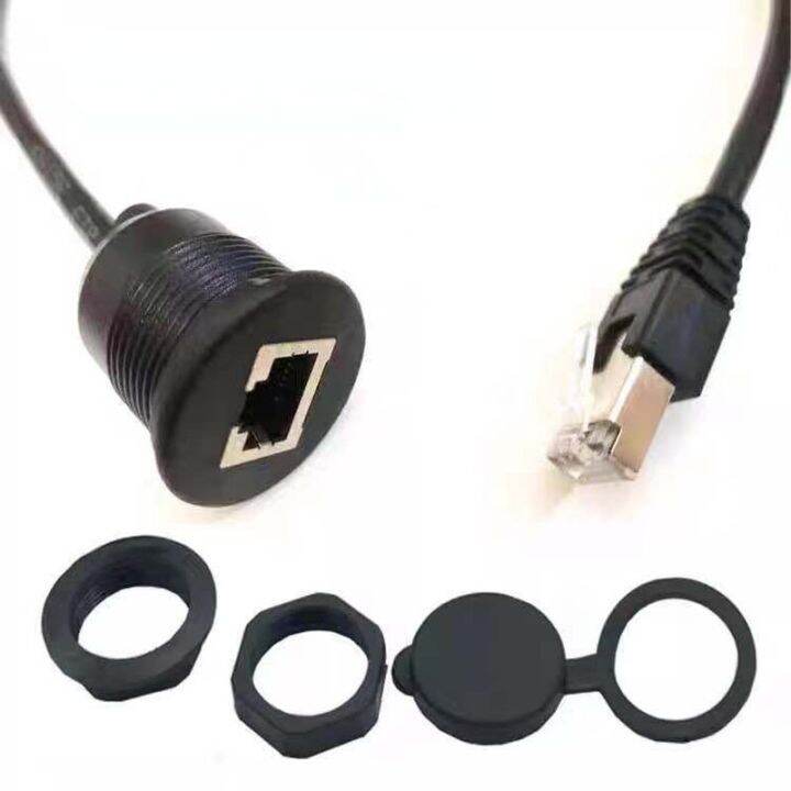CAT5E Ethernet Waterproof Cable rj45 IP67 Male To Female Panel Mount ...