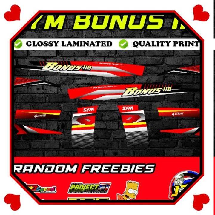 SYM BONUS 110 STOCK DECALS | Lazada PH