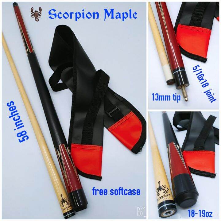 ☞Scorpion Maple with Design Billiard Pool Cue Stick (Tako ng Bilyaran ...
