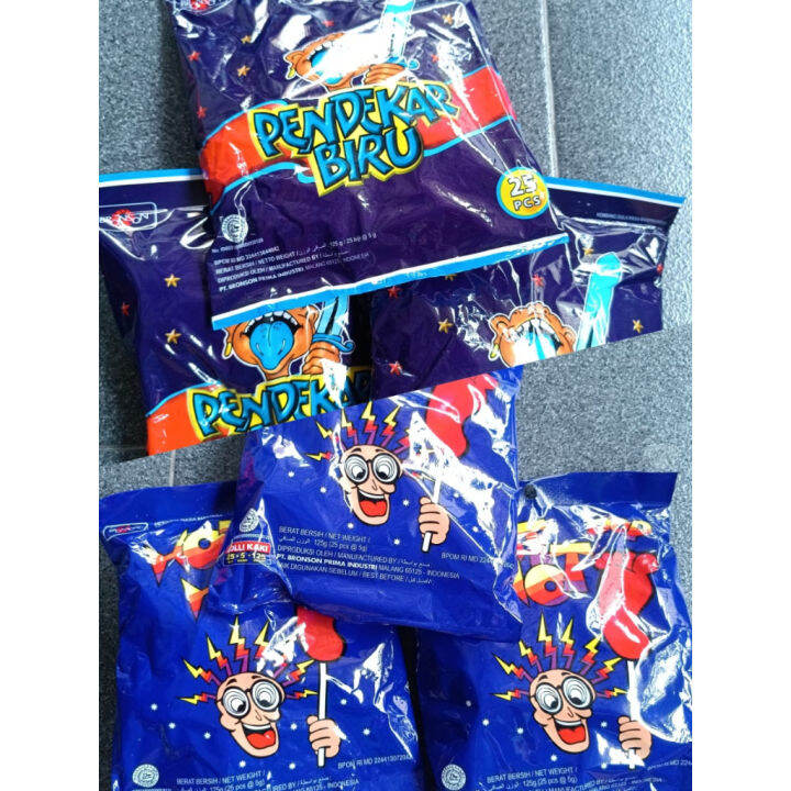 PERMEN HOT HOT KAKI MERAH PERMEN PENDEKAR BIRU MANGGA RASPBERRY 1 PAK ...