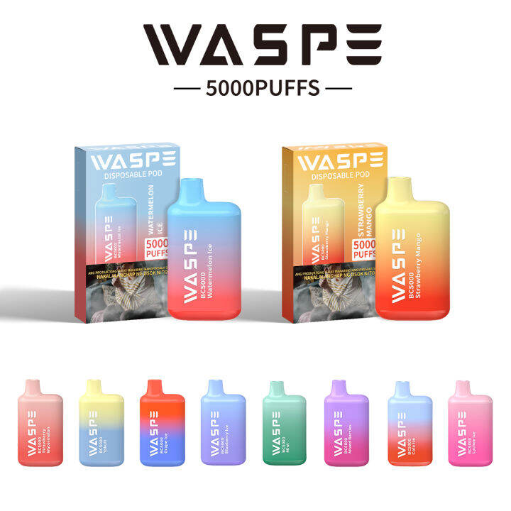 waspe Komge 5000 disposable PUFF rechargeable device 5% INC 650 mah ...