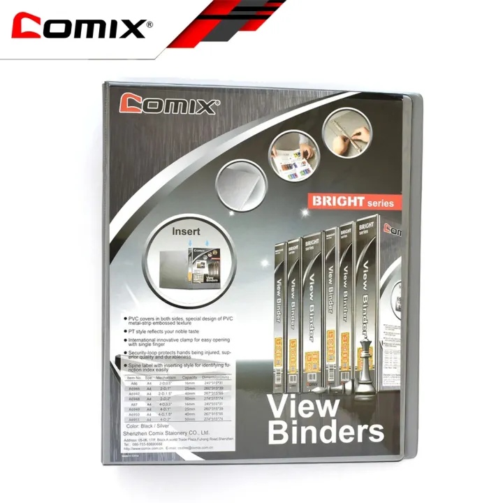 Comix PVC Bright Series Ring Binder A4 Size | Lazada PH