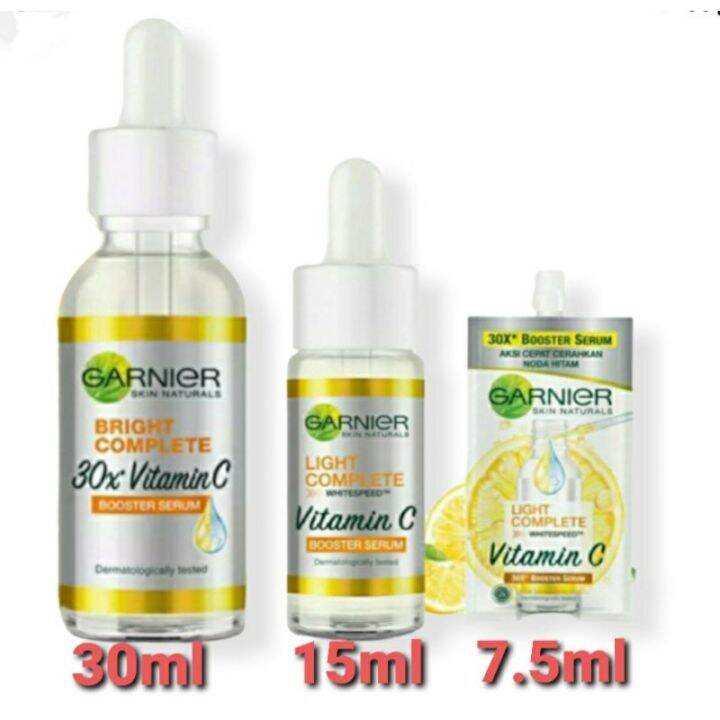Garnier Bright COMPLETE Booster Serum Dengan 30x Vitamin C [KUNING ...