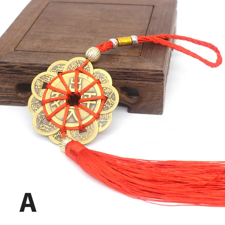 Car Decor 10 Lucky Red Chinese Knot FENG SHUI Set Charm Ancient I CHING ...