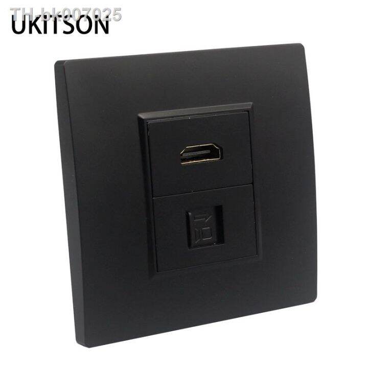 Wall Panel Faceplate HDMI2.0 With RJ45 CAT 6 CAT7 CAT.8 LAN Jack Socket ...