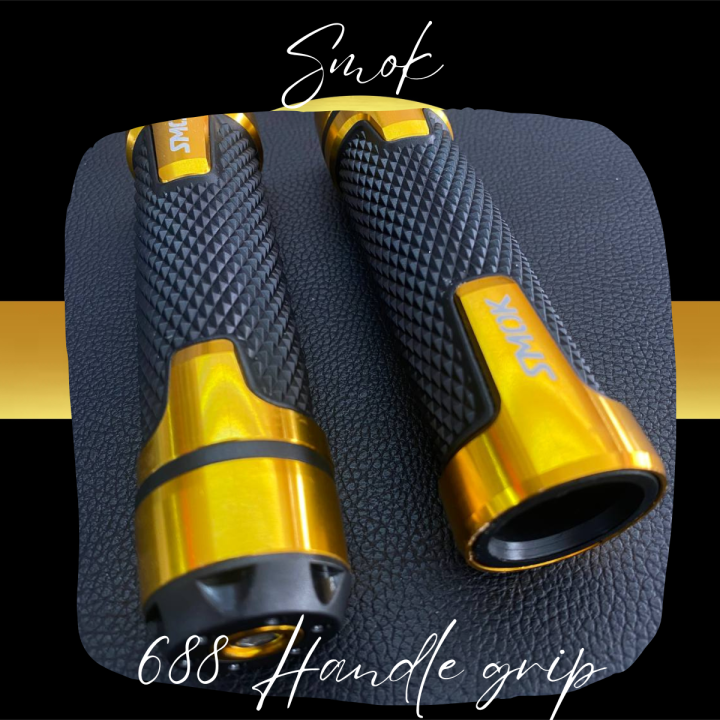 Smok handle grip for motorcycle 688 aluminum and rubber GOLD | Lazada PH