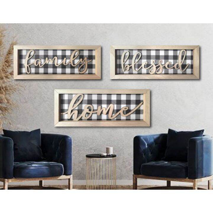 HOME, BLESSED & FAMILY Wood Wall Decor 14x6 Inches | Lazada PH