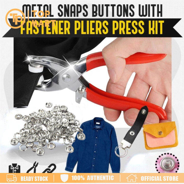 Clip Pliers 9.5mm Metal Sewing Prong Rings Buttons Prong Snap Fasteners ...