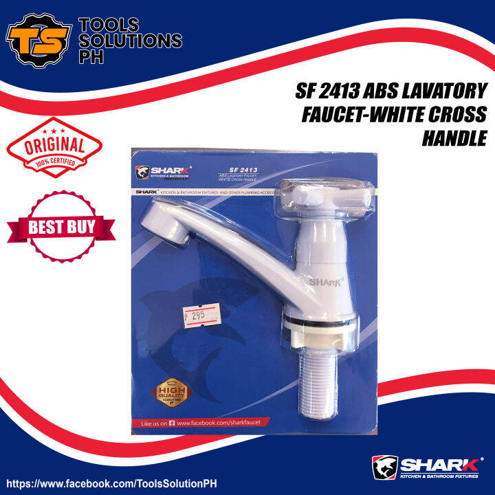 SHARK SF2413 ABS LAVATORY FAUCET-WHITE CROSS HANDLE | Lazada PH