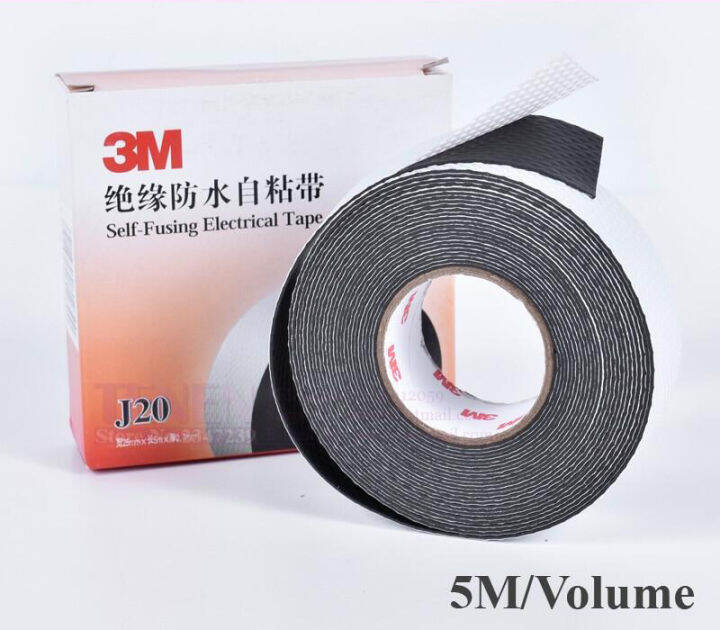 Original 3M J20 Self-Fusing Electrical Tape 5m/roll Anti 10kV High Voltage Rubber PVC Heat ...