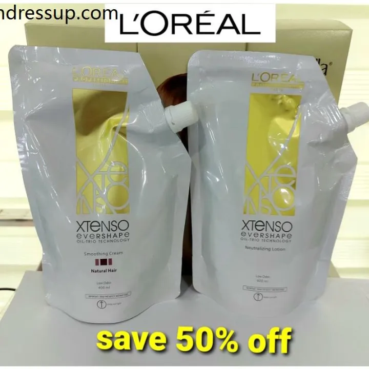 400ml Set Loreal Extenso Evershape Oil-Trio Hair Rebonding(For Natural ...