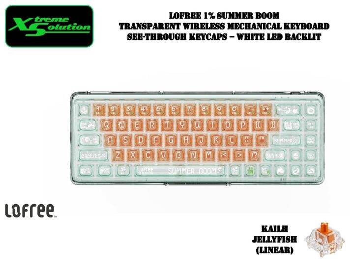 Lofree 1% Summer Boom - Transparent Wireless Mechanical Keyboard - See ...