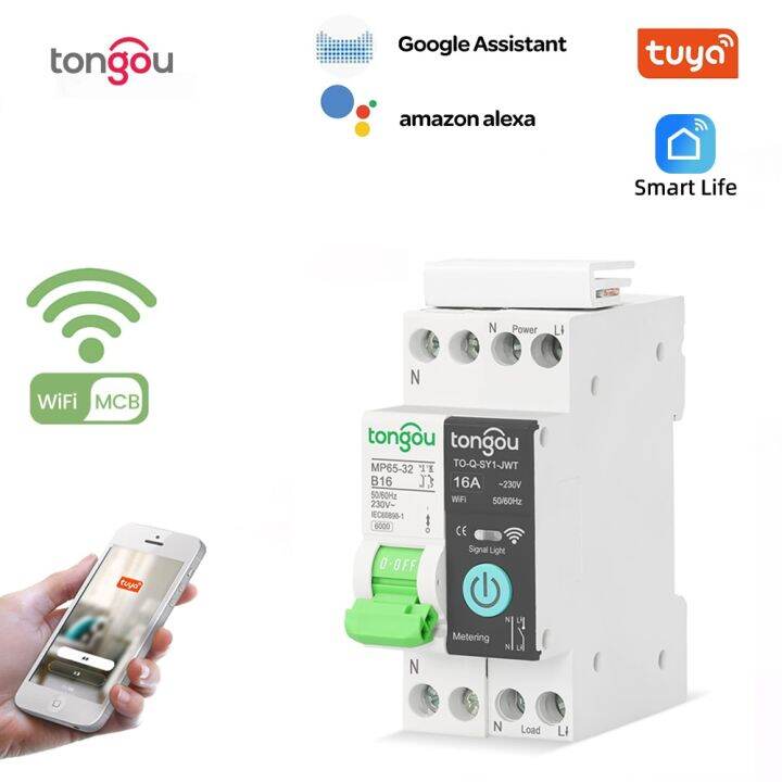 TUYA MCB With Metering WIFI Smart Circuit Breaker 1P 32A DIN Rail for ...