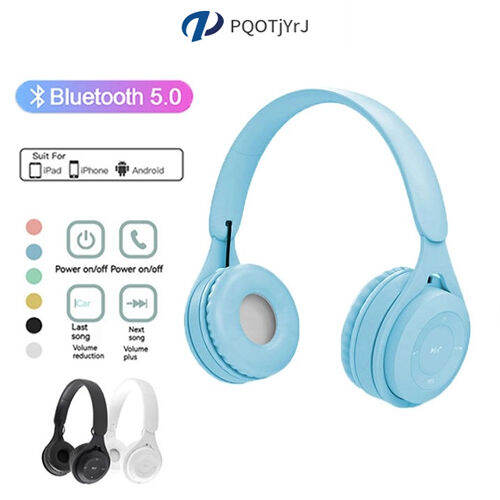 PQOTjYrJ Y08 Macaron Colors Wireless Bluetooth Headphones Headset ...