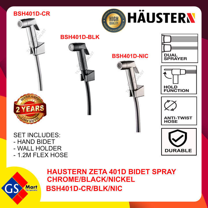 Haustern Hand Bidet Spray HT-ZETA-401D-CR/BLK/NIC | Lazada