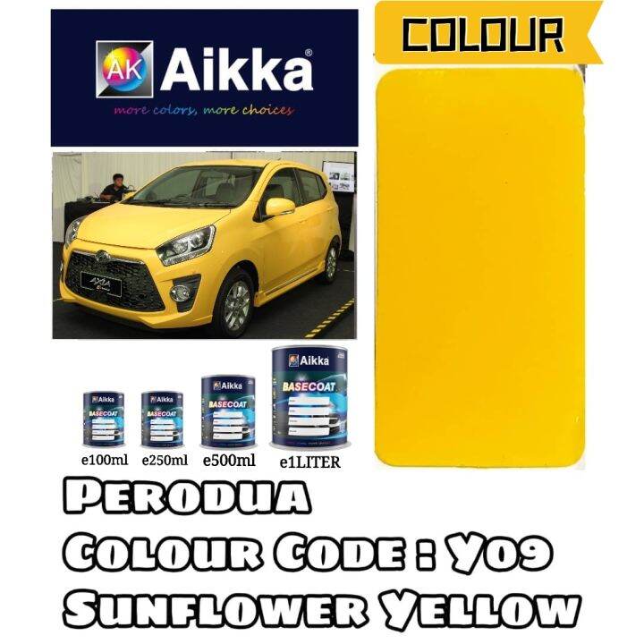 AIKKA PERODUA Y09 SUNFLOWER YELLOW 2K CAR PAINT | Lazada