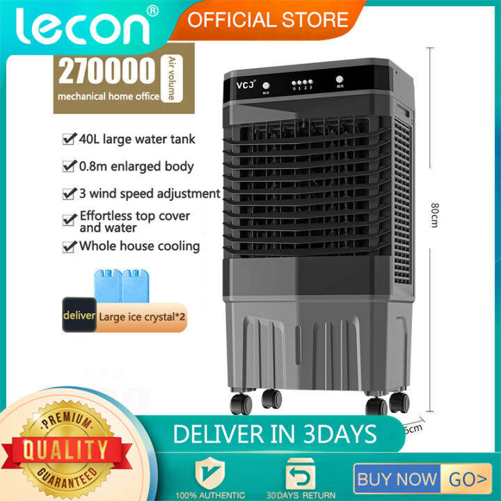 LECON 40L Mobile Air Conditioner Cooler Evaporative Condenser Spray Fan ...