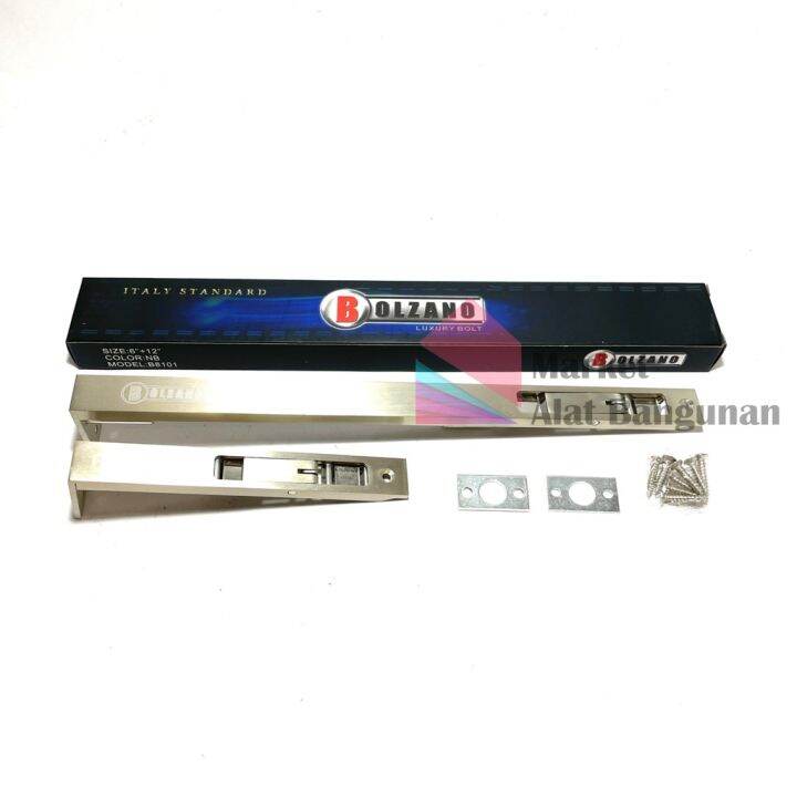 Grendel Tanam Pintu Stainless 6" + 12" BOLZANO / Slot Tanam Silver ...