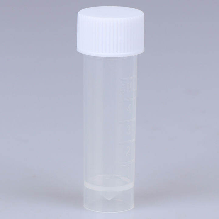 Sky Wing 10Pcs 5ml Plastic Test Tubes Vial With Screw Seal Cap Pack ...