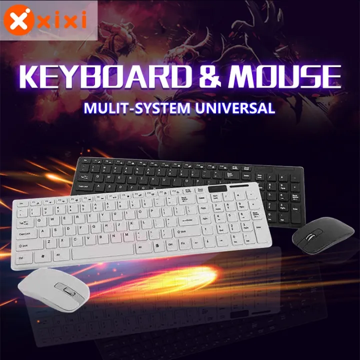 Xixi Wireless Keyboard And Mouse Set Laptop Portable Office Home Ultra ...