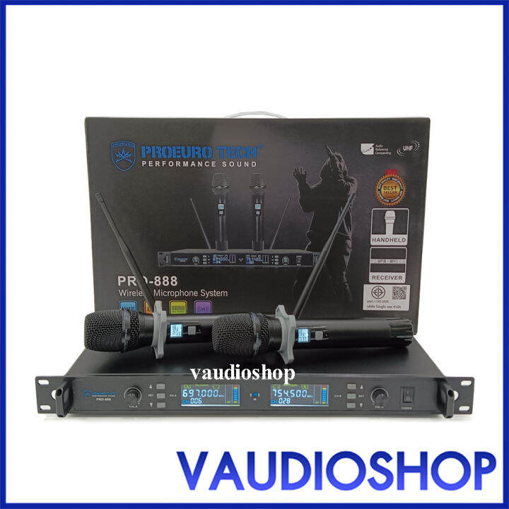 ส่งฟรี PRO EUROTECH PRO-888 (ไม่มีกระเป๋าไมค์) ถือคู่ UHF ไมค์ลอยถือคู่ ...