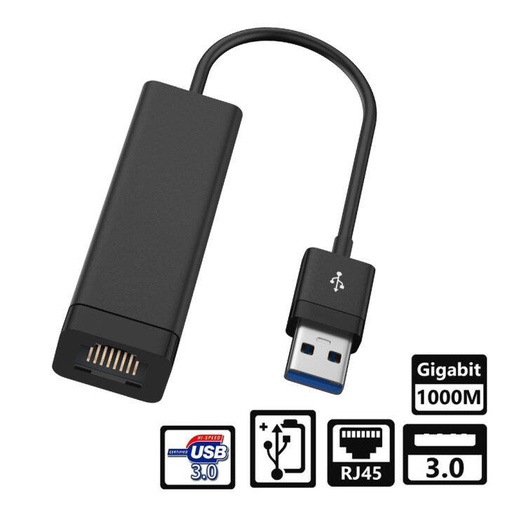 สายเคเบิลเครือข่าย USB USB 3.0 ถึง Ethernet RJ45 ตัวแปลงอะแดปเตอร์เครือข่าย Realtek USB 2.0 ...