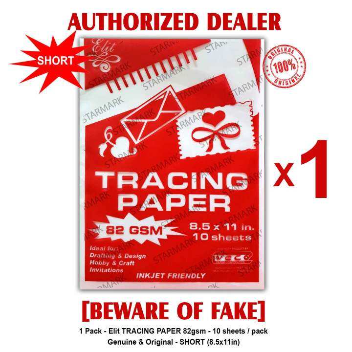 Veco Elit Tracing Paper Short Size 8.5x11in 82gsm Elit Tracing Papers ...