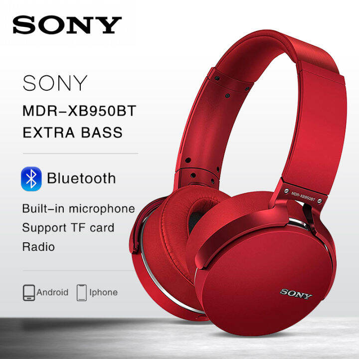 SONY หูฟังบลูทูธไร้สาย MDR-XB950BT Extra Bass Hi-Fi Stereo Bluetooth Headset | Lazada.co.th