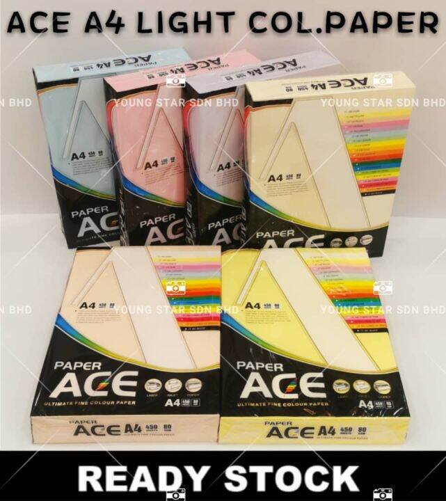 ACE PAPER A4 450's 80g Colour Paper ( light colour ) | Lazada