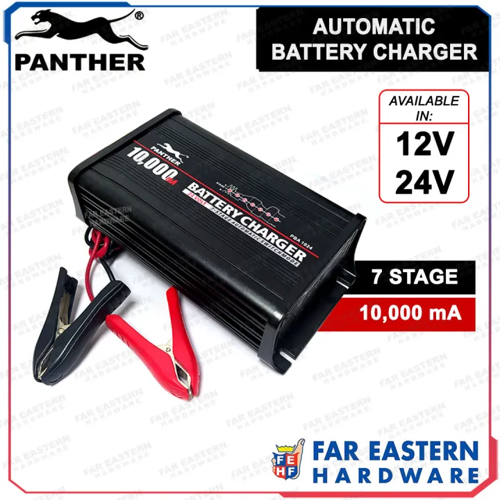 PANTHER Automatic Car Battery Charger 12V | 24V | Lazada PH