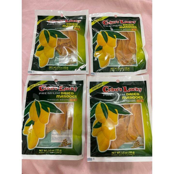 4 Packs of Cebu Lucky Premium Dried Mangoes 100 grams per pack | Lazada PH