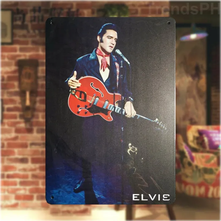 ELVIS PRESLEY PLAYING GUITAR Metal Tin Plate Wall Decor 30x20cm | Lazada PH