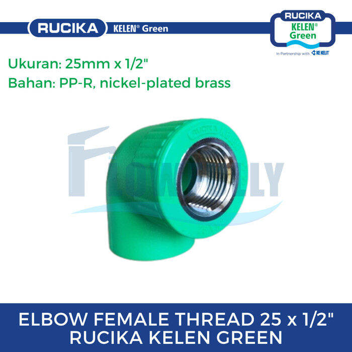 ELBOW FEMALE THREAD 25 x 1/2 PPR RUCIKA GREEN FAUCET KNEE DRAT DALAM | Lazada Indonesia