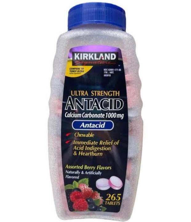 Kirkland Signature Ultra Strength Antacid Calcium Carbonate 1000 MG ...