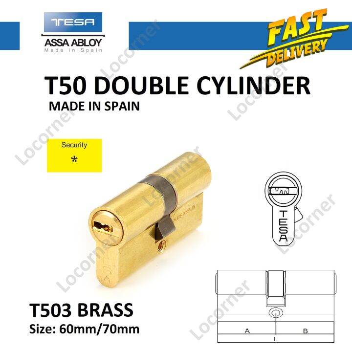TESA Double Cylinder T50 Made in Spain T503-3030/3535-LN/LT | Lazada