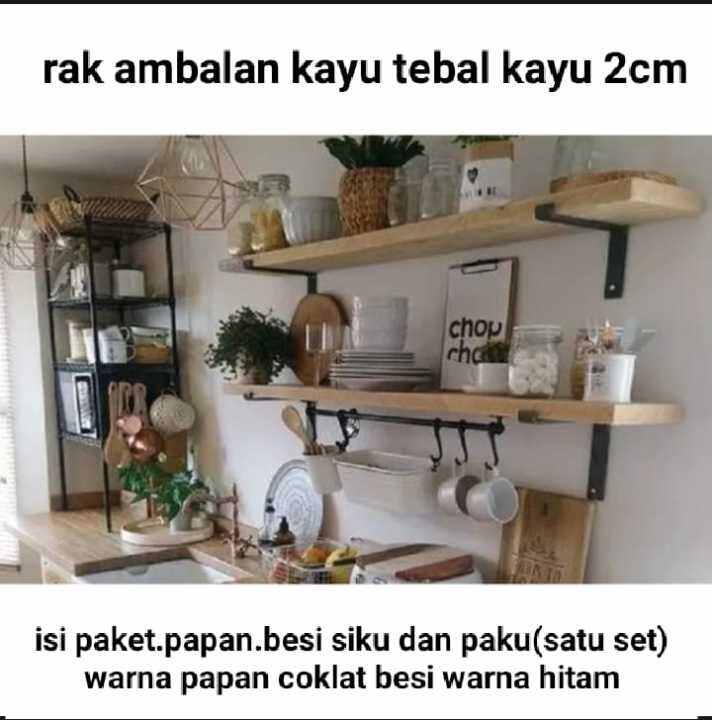 rak ambalan kayu fulset/rak minimalis/rak bumbu/rak ambalan siku tebal ...