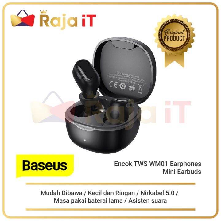 BASEUS Encok TWS WM01 True Wireless Earphones Mini Earbuds | Lazada ...