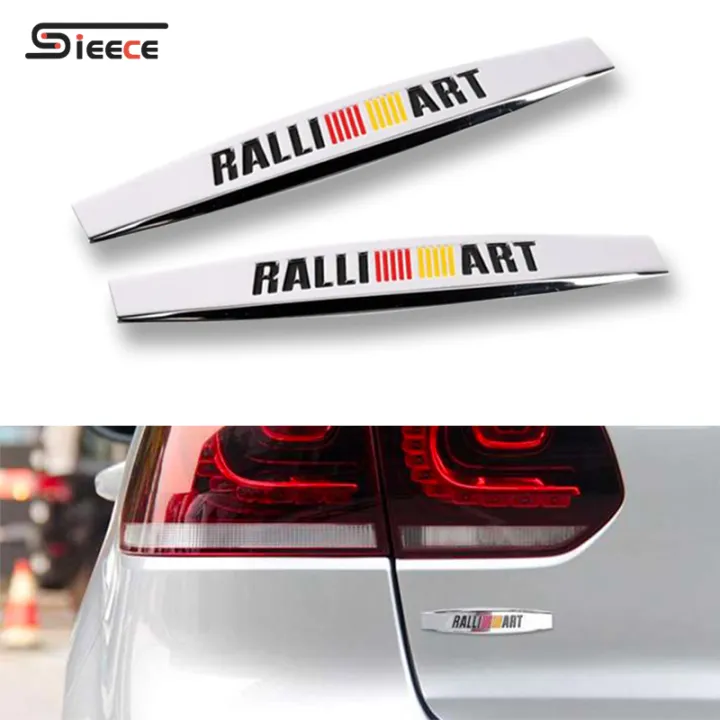 Sieece RALLIART 3D Metal Side Body Emblem Stickers For Mitsubishi ...