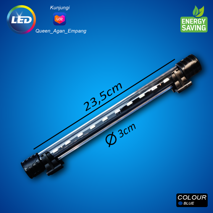 LAMPU LED CELUP AQUARIUM 25 CM WARNA BIRU / LAMPU AQUASCAPE / LAMPU ...